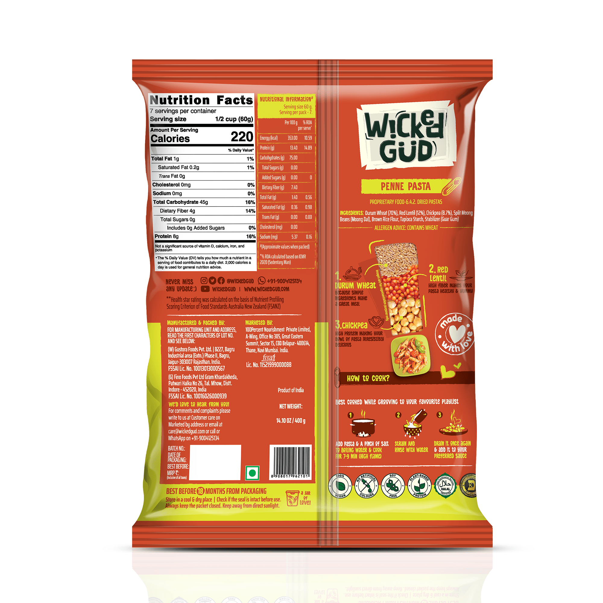 Multigrain Penne Pasta Pack of 4 – WickedGud